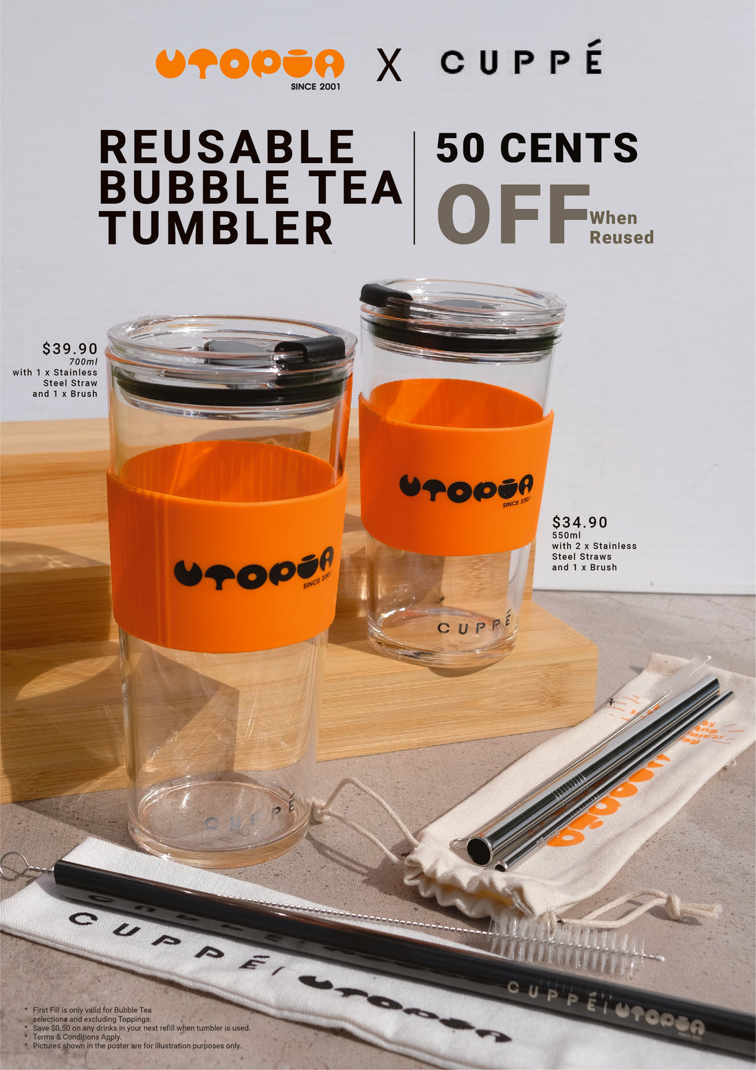 Utopia Bubble Tea Australia - 500ml Reusable Bubble Tea Tumbler V2 ...